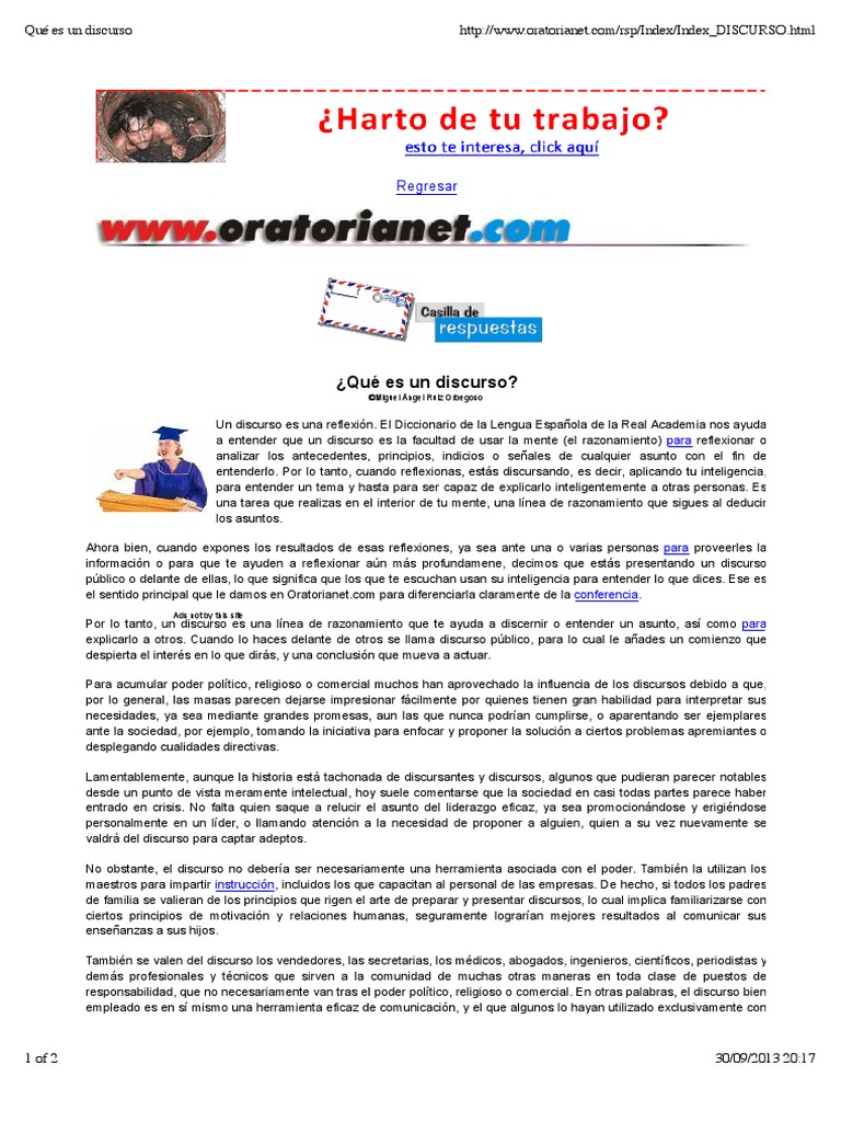 "Qué Es Un Discurso" PDF | PDF | Razón | Liderazgo