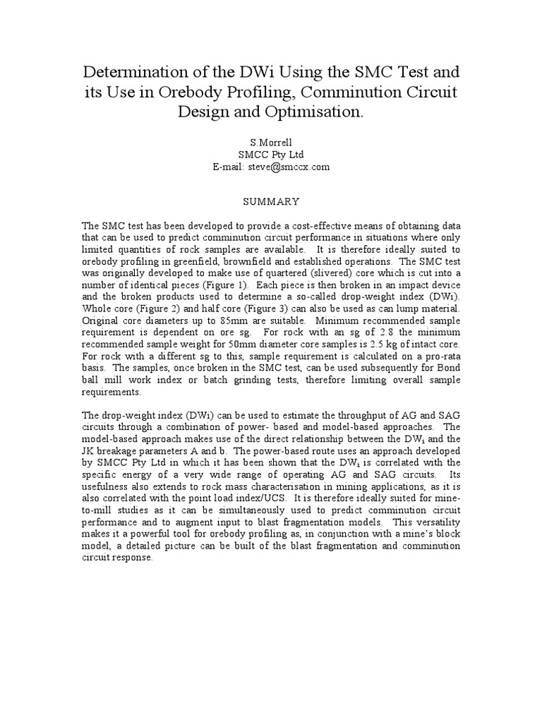 Determination of the Drop-Weight Index Using the SMC Test and its ...