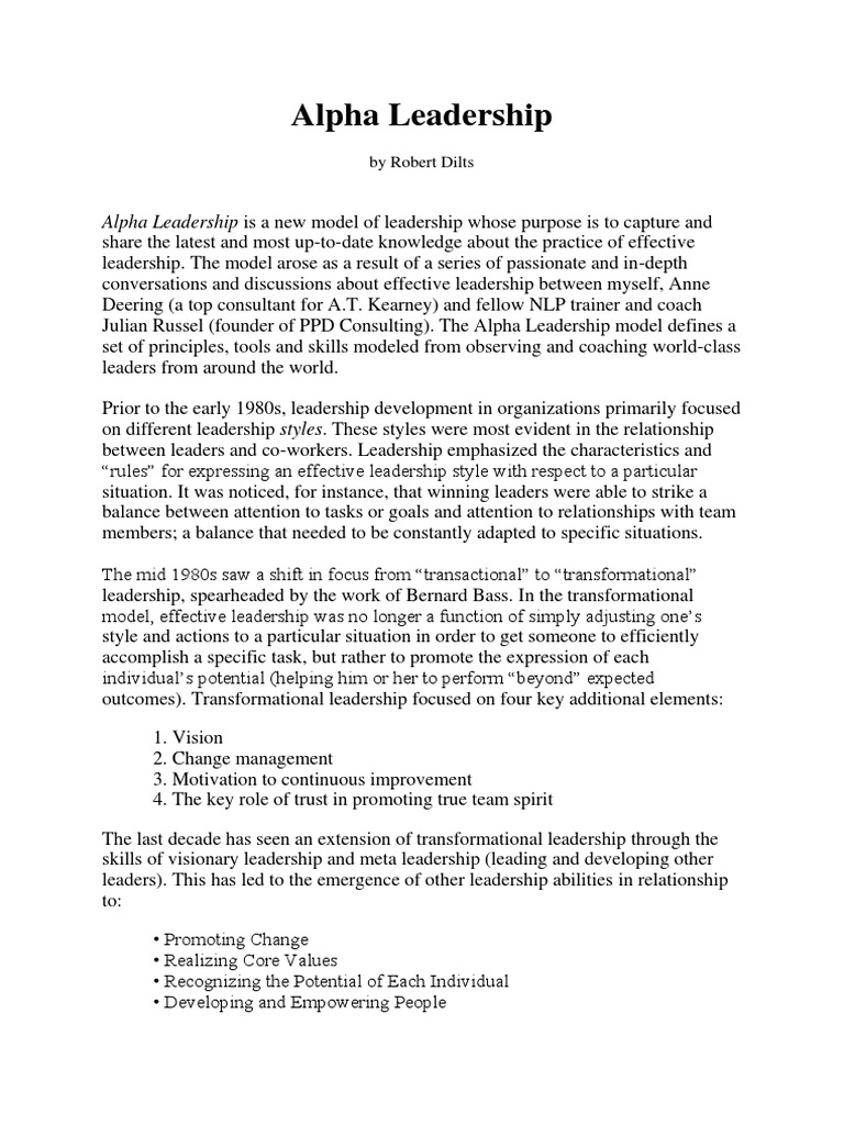 Alpha Leadership Model Explained | PDF