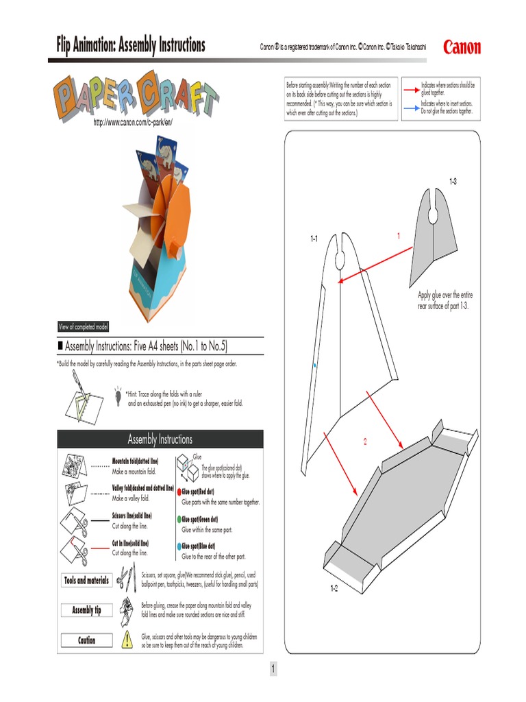 Flip Animation: Assembly Instructions: Assembly Instructions: Five A4 ...