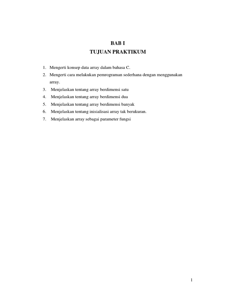 Panduan Array dalam Bahasa C | PDF | Metode & Bahan Ajar