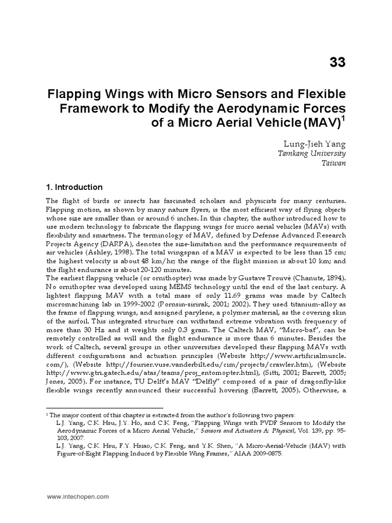 InTech-Flapping Wings With Micro Sensors and Flexible Framework To ...