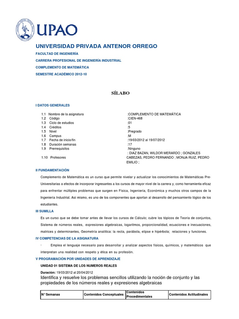 Curso de Complemento de Matemática | PDF