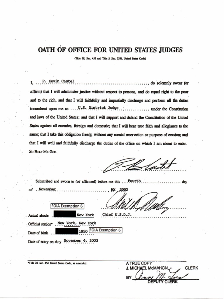 Oath of Office for U.S. Judges | PDF
