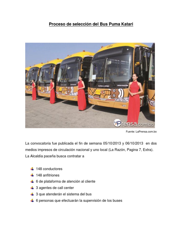 Proceso de Selección Del Bus Puma Katari | PDF | Jubilación | Business