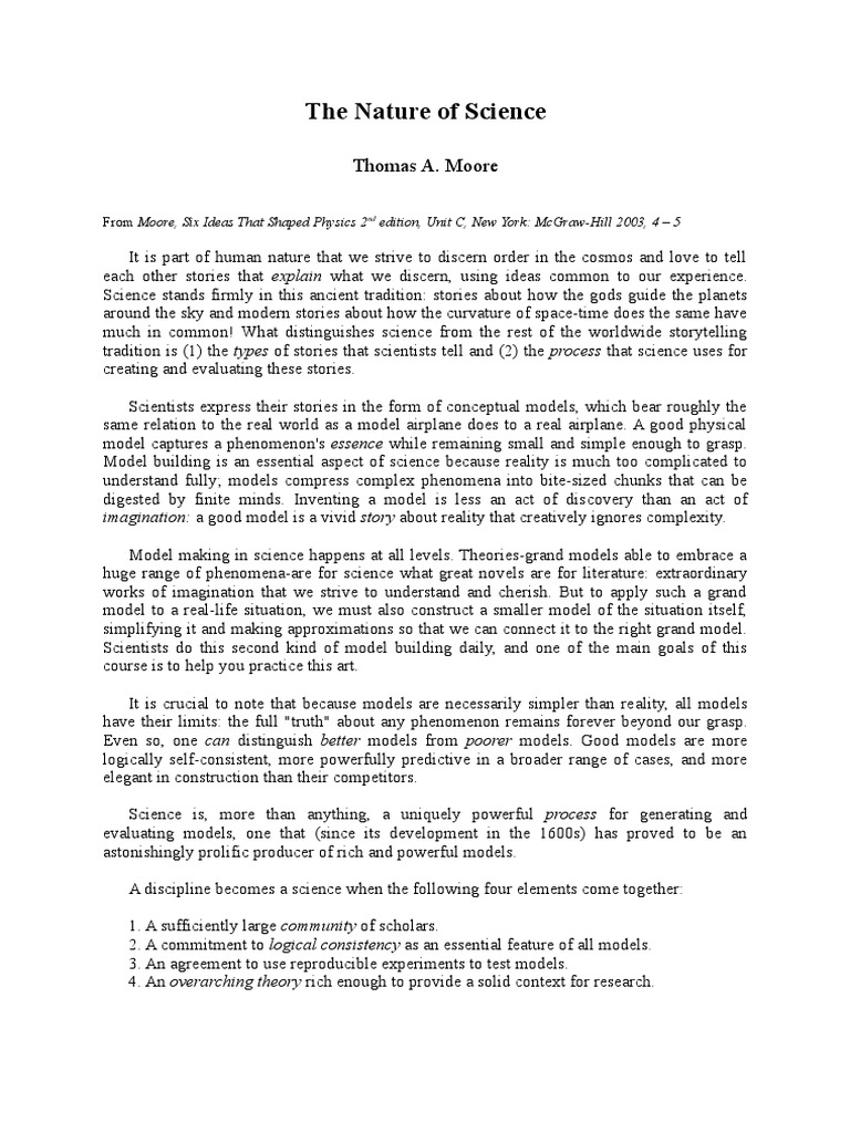 The Nature of Science | PDF | Conceptual Model | Science