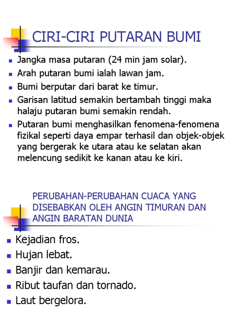 Ciri-Ciri Putaran Bumi | PDF