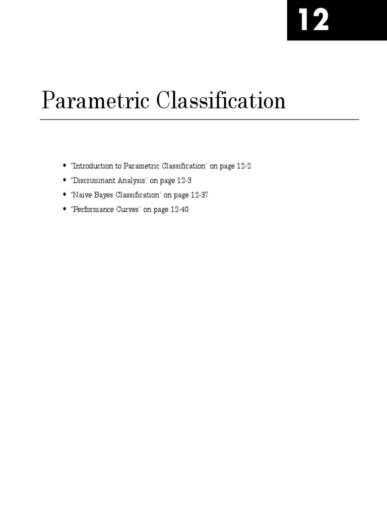 Parametric Classification PDF | PDF | Statistical Classification | Receiver Operating Characteristic