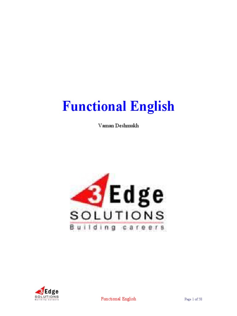 Functional English Grammar PDF | PDF | Grammatical Tense | Part Of Speech