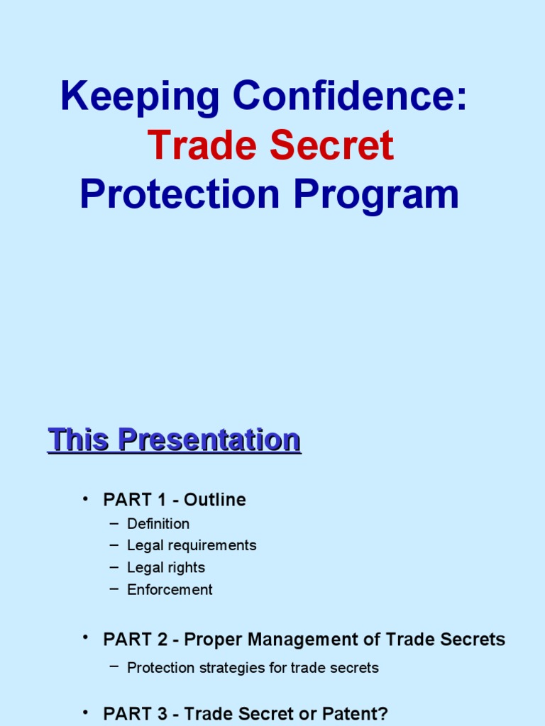 Trade Secrets | PDF | Trade Secret | Non Disclosure Agreement