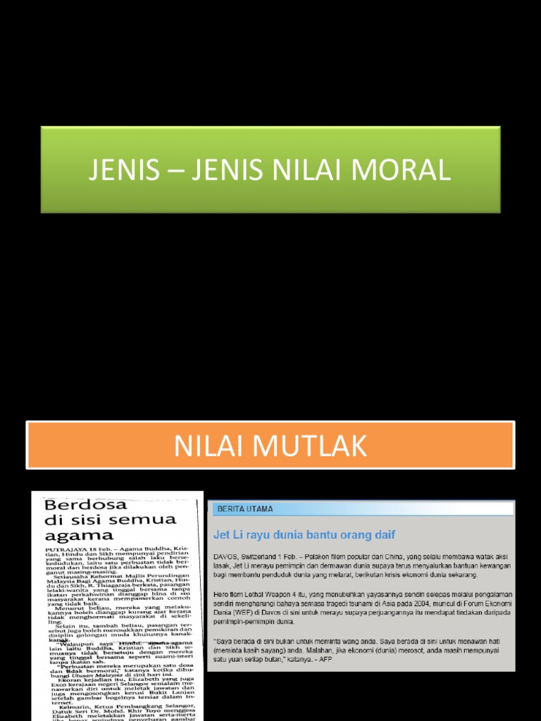 Jenis - Jenis Nilai Moral | PDF