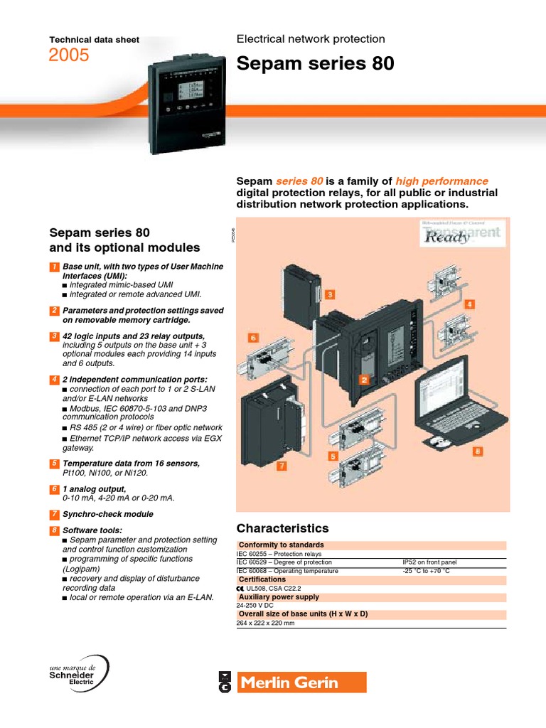 Sepam Series 80 and Its Optional Modules | PDF