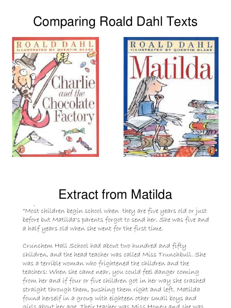 Comparing Matilda and Charlie | PDF | Mystery, Thriller & Crime Fiction ...