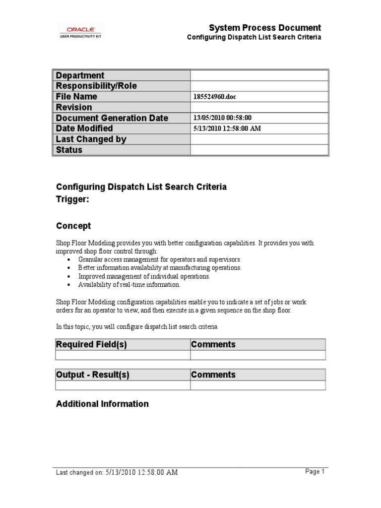 Configuring Dispatch List Search Criteria - SPD | PDF | Computing | Software