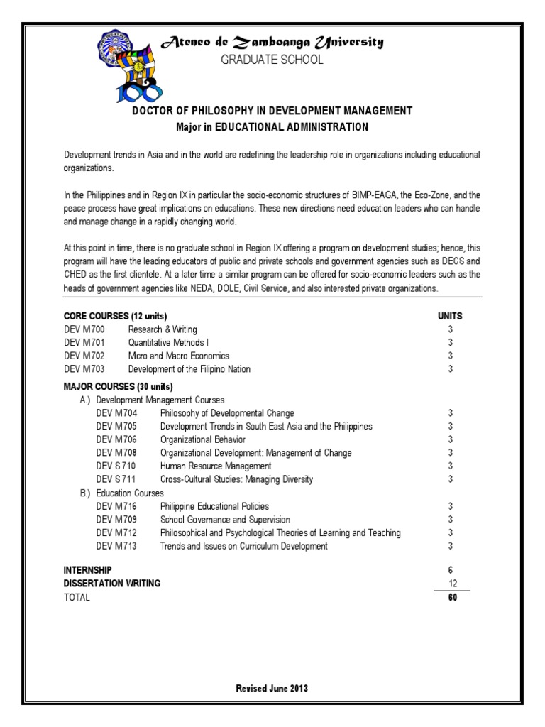 PhD in Development Management Program | PDF | Social Science | Wellness