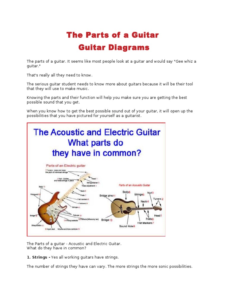 Understanding Guitar Parts and Functions | PDF | Guitars | String ...