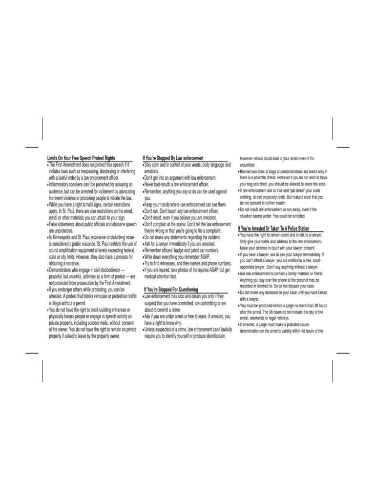 ACLU MN Protesters - Know Your Rights Guide - Million Mask March ...