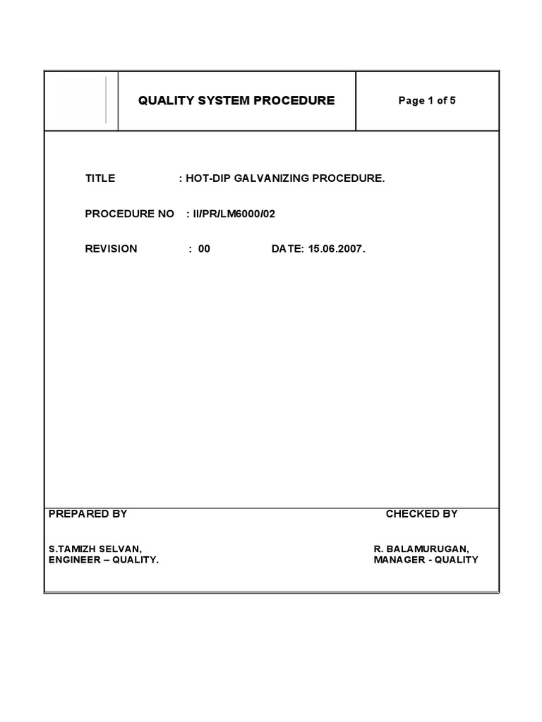 Galvanizing Procedure Guide | PDF | Galvanization | Corrosion