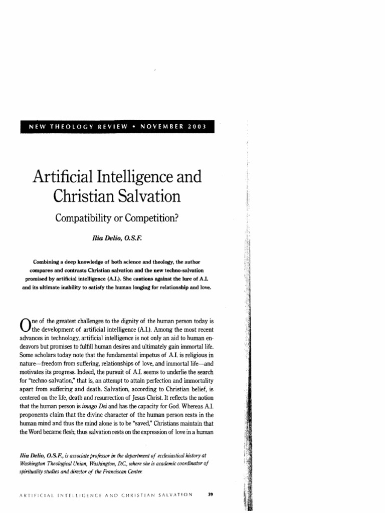 Artificial Intelligence & Christian Salvation | PDF | Image Of God ...