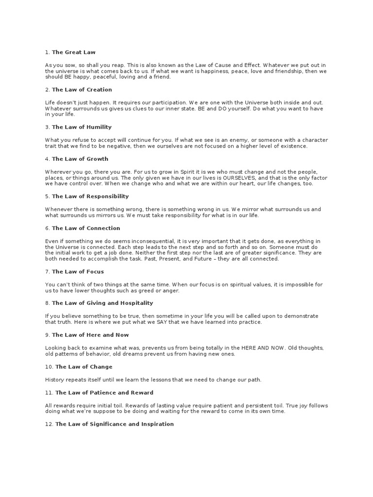 12 Laws of Karma | PDF | Psychological Concepts | Psychology
