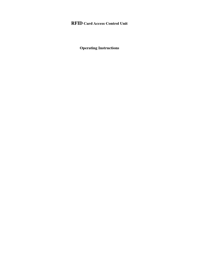 EM4100 RFID Access Control Manual | PDF | Personal Identification ...