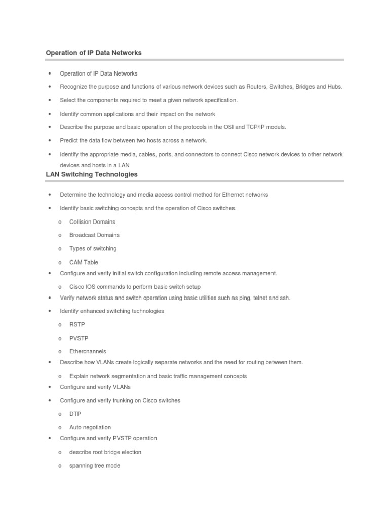 Operation of IP Data Networks: o o o o | PDF | Network Switch ...