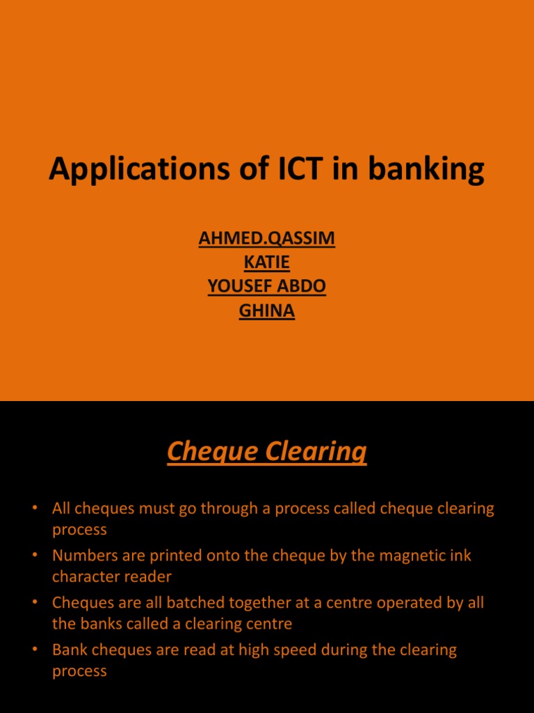 ICT Applications in Banking Systems | PDF | Cheque | Automated Teller ...