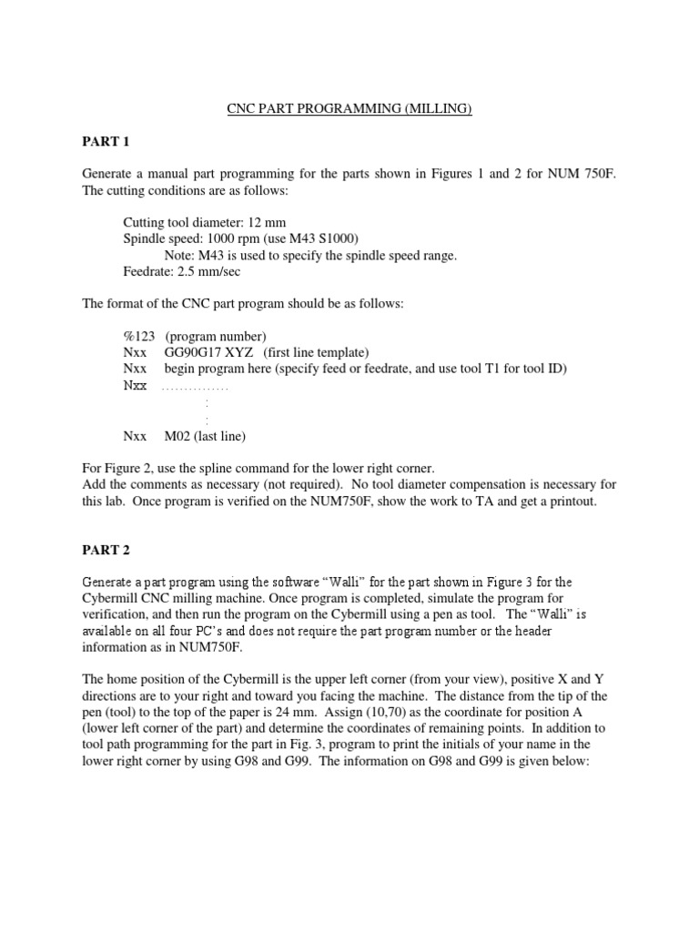 CNC Part Programming (Milling) | PDF | Numerical Control | System Software