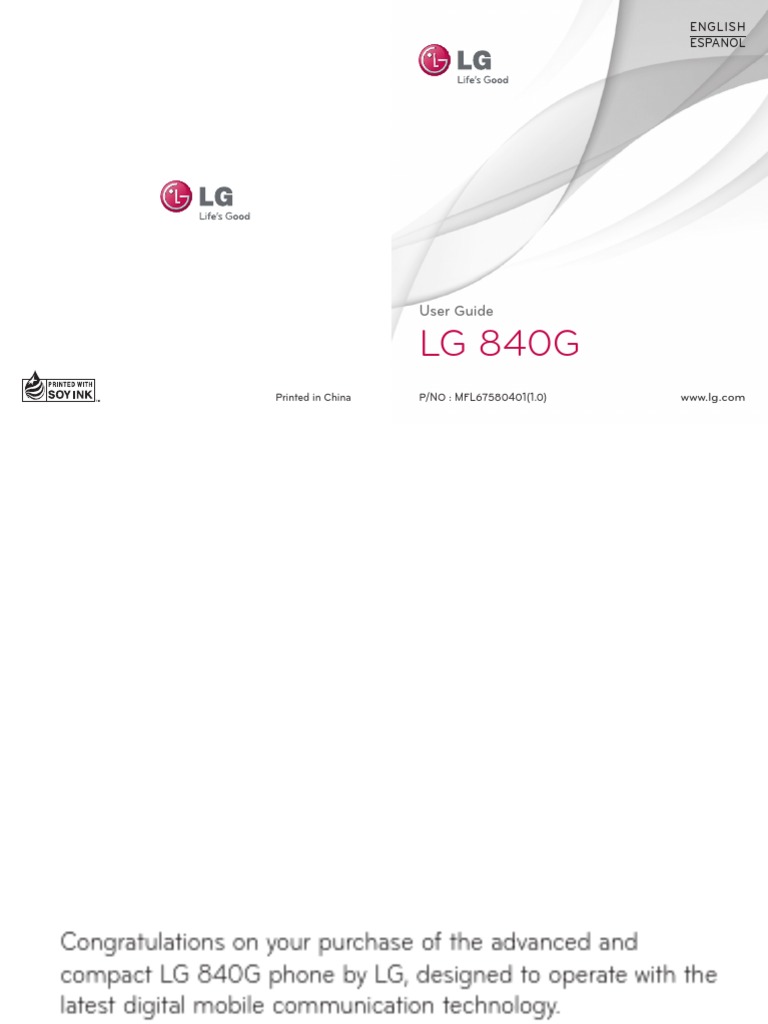 LG 840G User Guide PDF | PDF | Email | Wi Fi