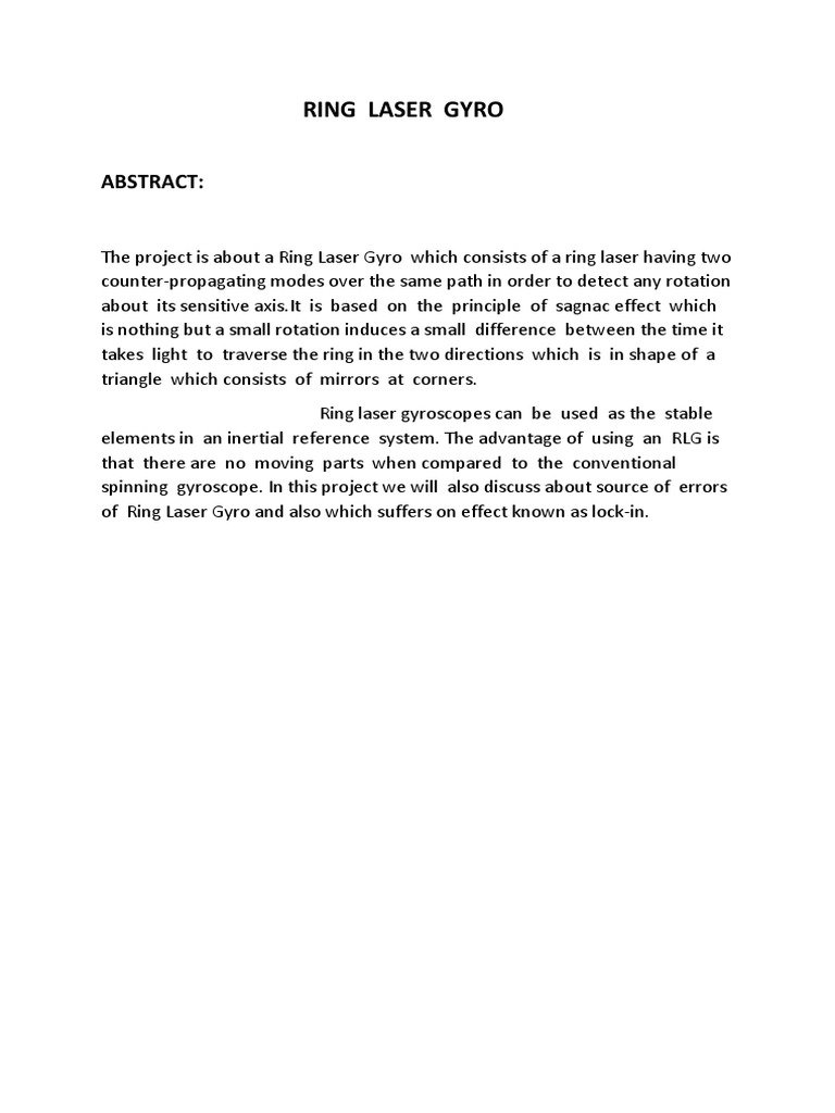 Ring Laser Gyro for Engineers | PDF | Science & Mathematics