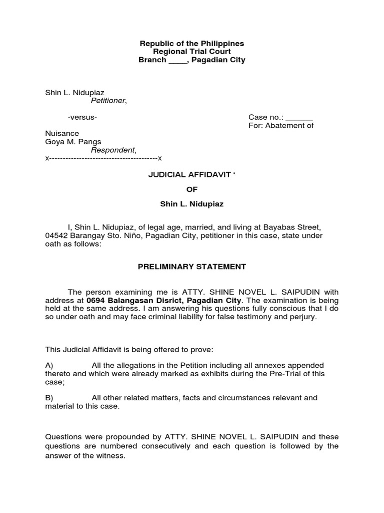 JUDICIAL AFFidavit | PDF | Perjury | Affidavit