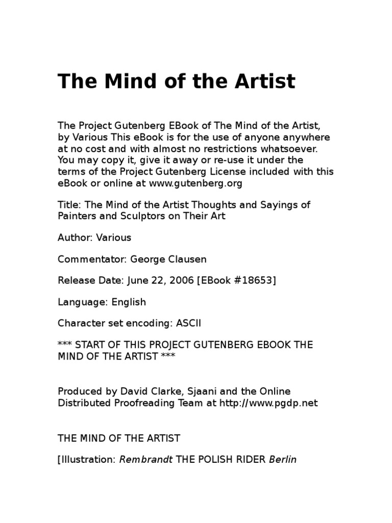 The Mind of The Artist | PDF | Home & Garden | Art
