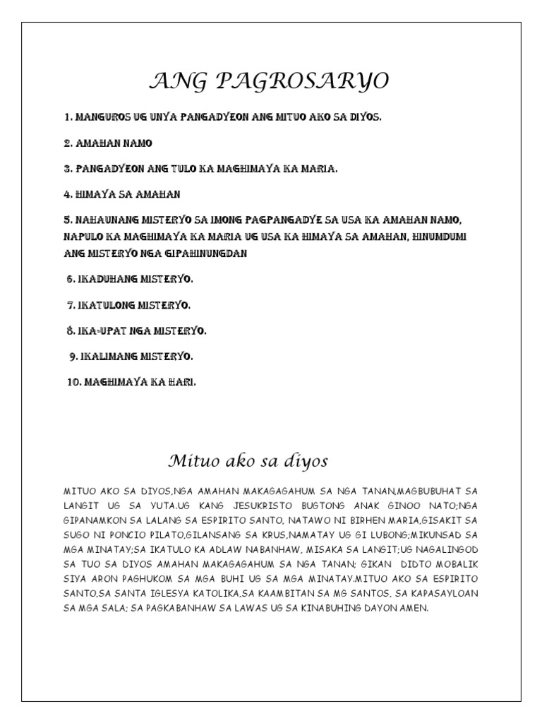 Ang Pagrosaryo | PDF