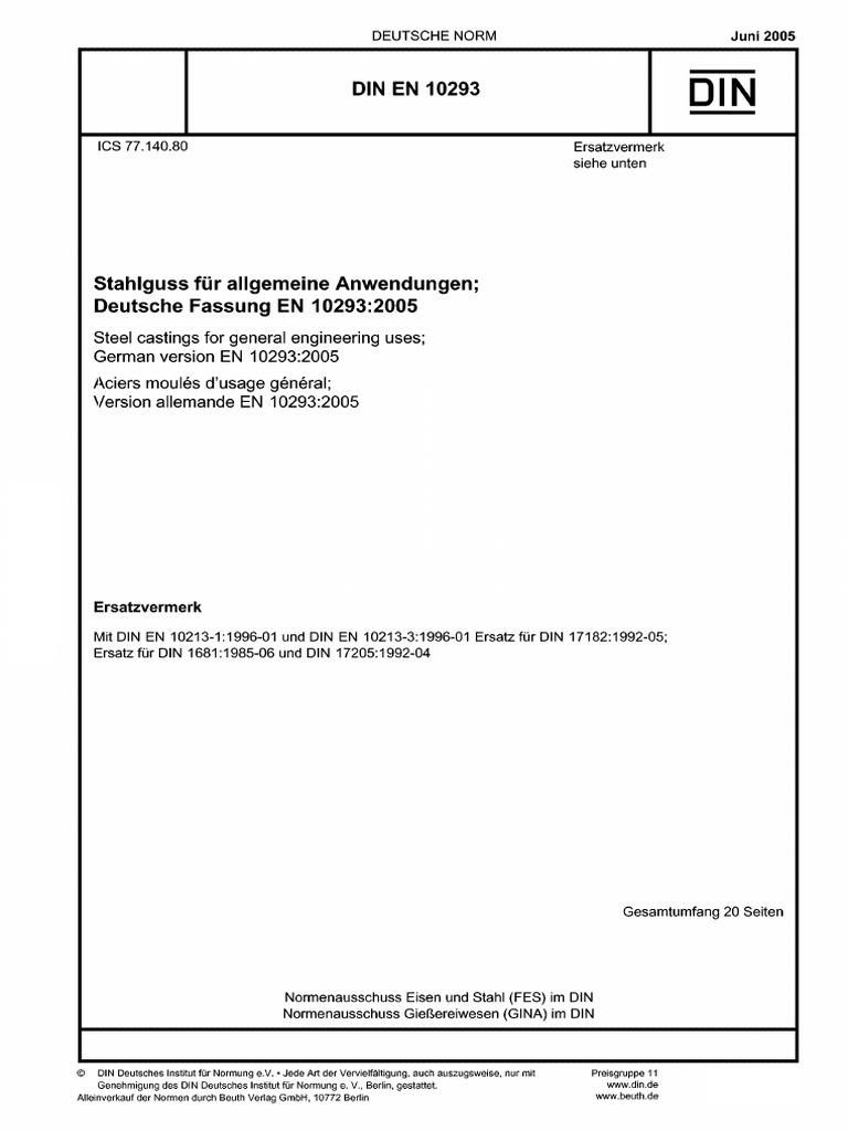 Din en 10293 PDF | PDF