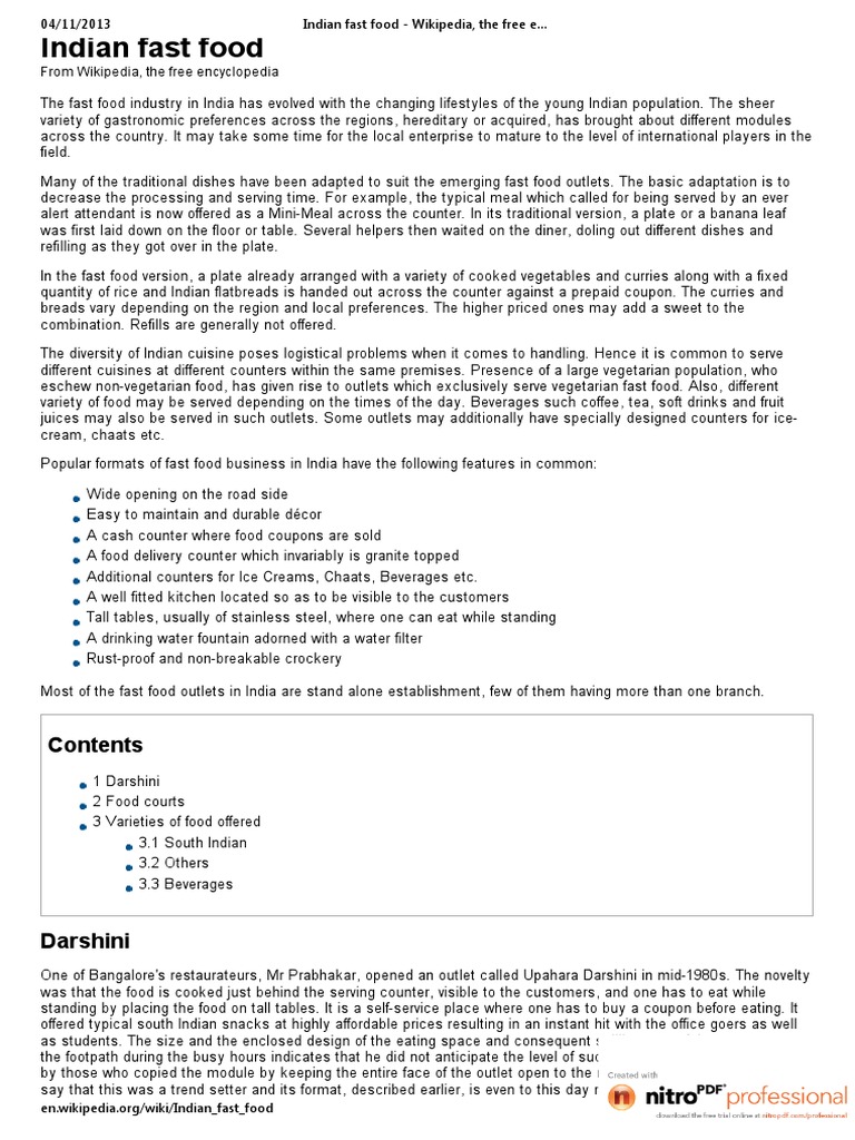 Indian Fast Food - Wikipedia, The Free Encyclopedia PDF | PDF | Cuisine ...