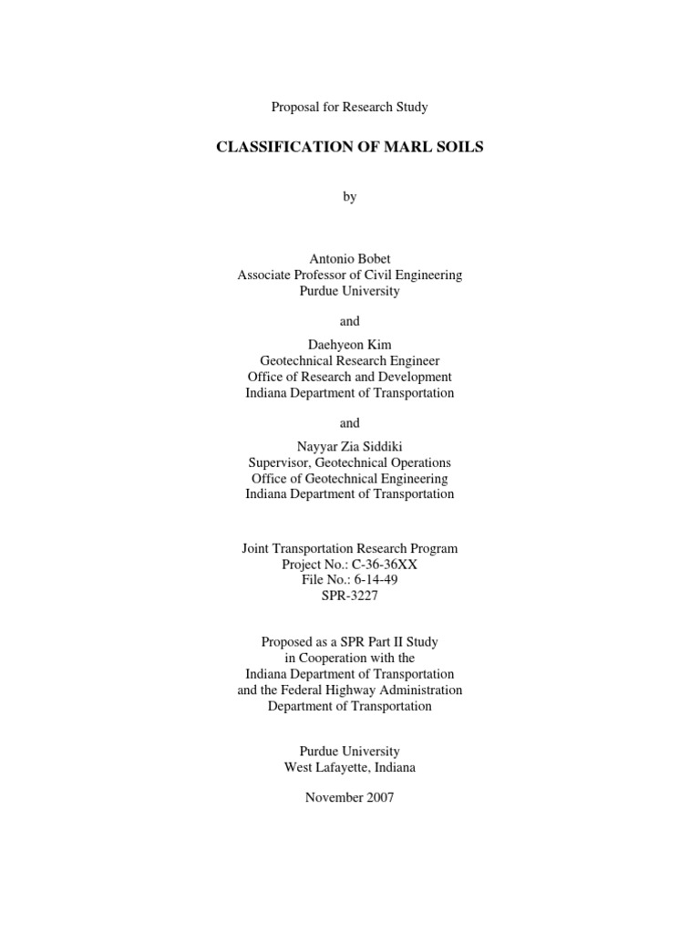 Marl Soils Classifiction Proposal PDF | PDF | Geotechnical Engineering ...