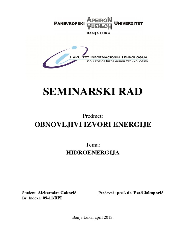Seminarski Rad, Aleksandar Gakovic | PDF