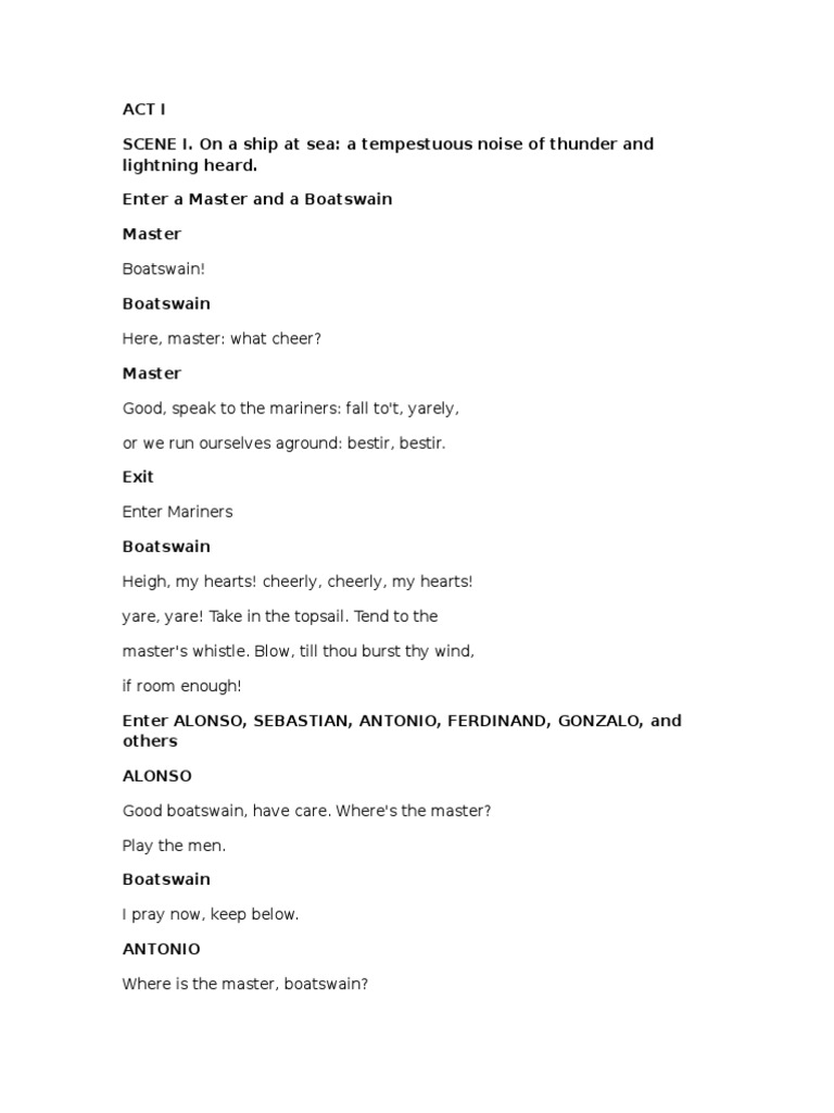 The Tempest Final Play Script | PDF