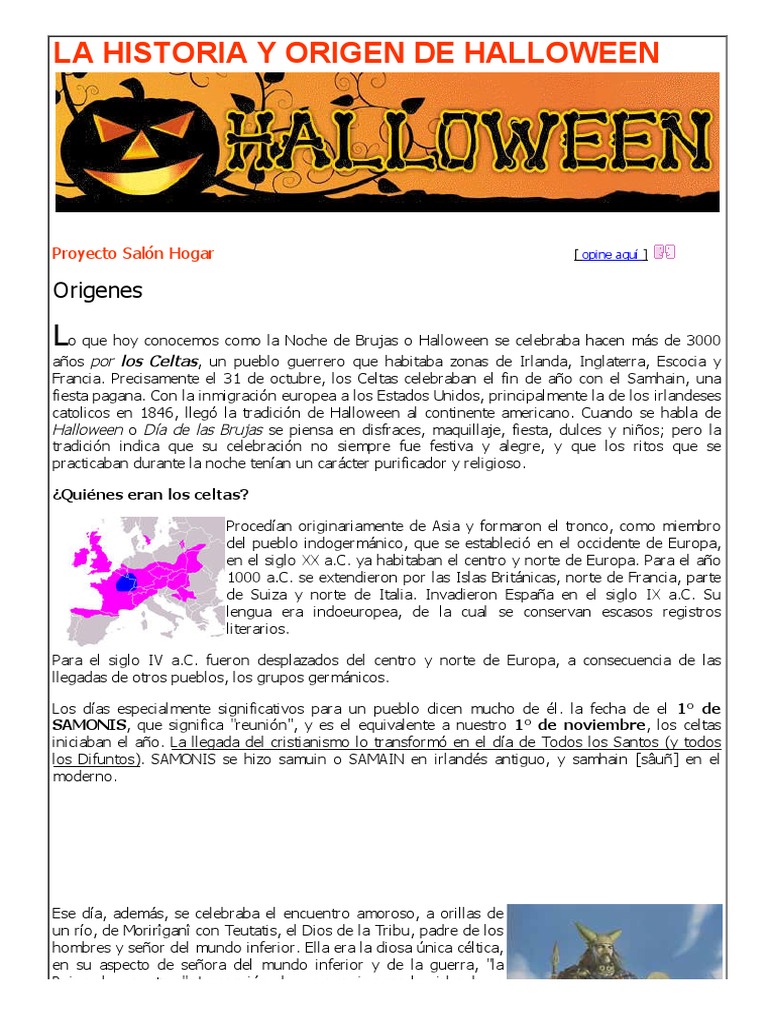 Origen e Historia de Halloween | PDF | Víspera de Todos los Santos ...