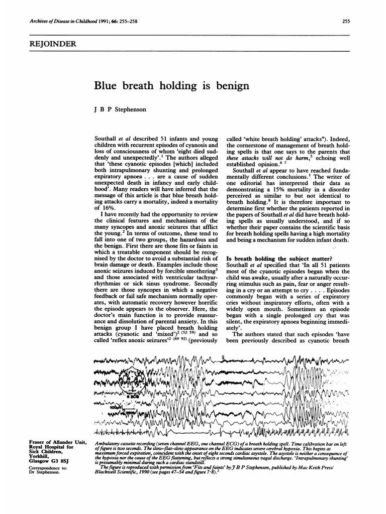 Blue Breath Is: Holding Benign | PDF | Electroencephalography | Cardiac ...