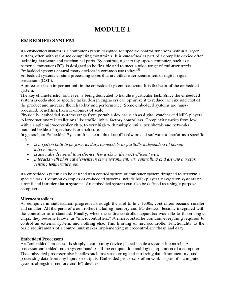 MODULE 1 8051 Microcontroller | PDF | Embedded System | Microcontroller