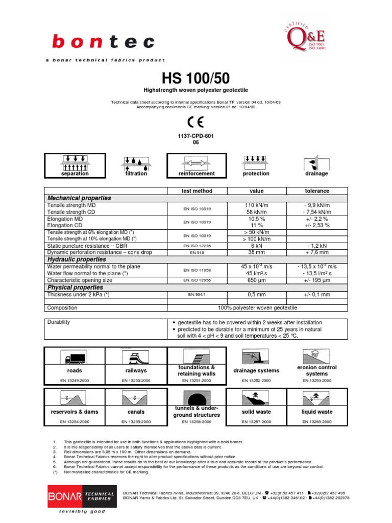 Bonar Hs100 50 Pdf Pdf Ultimate Tensile Strength Building