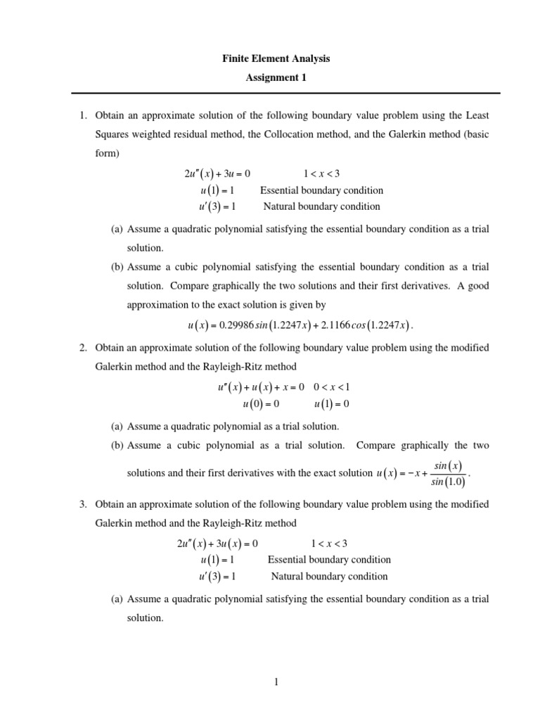 Assign1 PDF | PDF | Polynomial | Finite Element Method