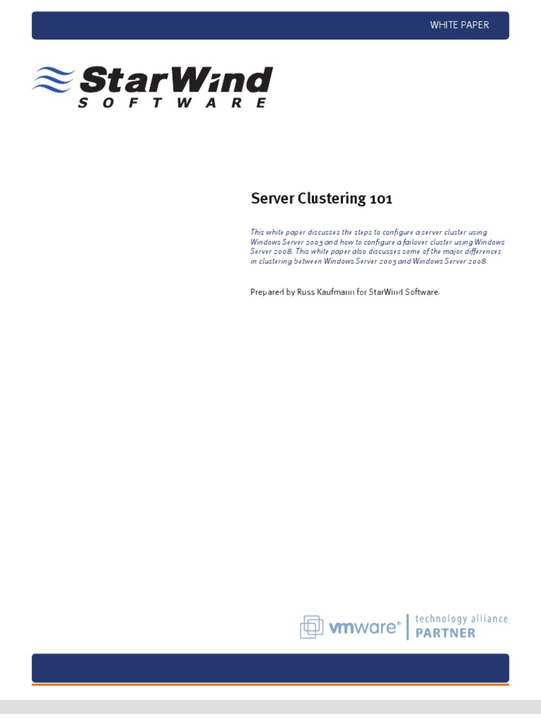 Microsoft Windows Server Clustering 101 Pdf Computer Cluster Windows Server 2003