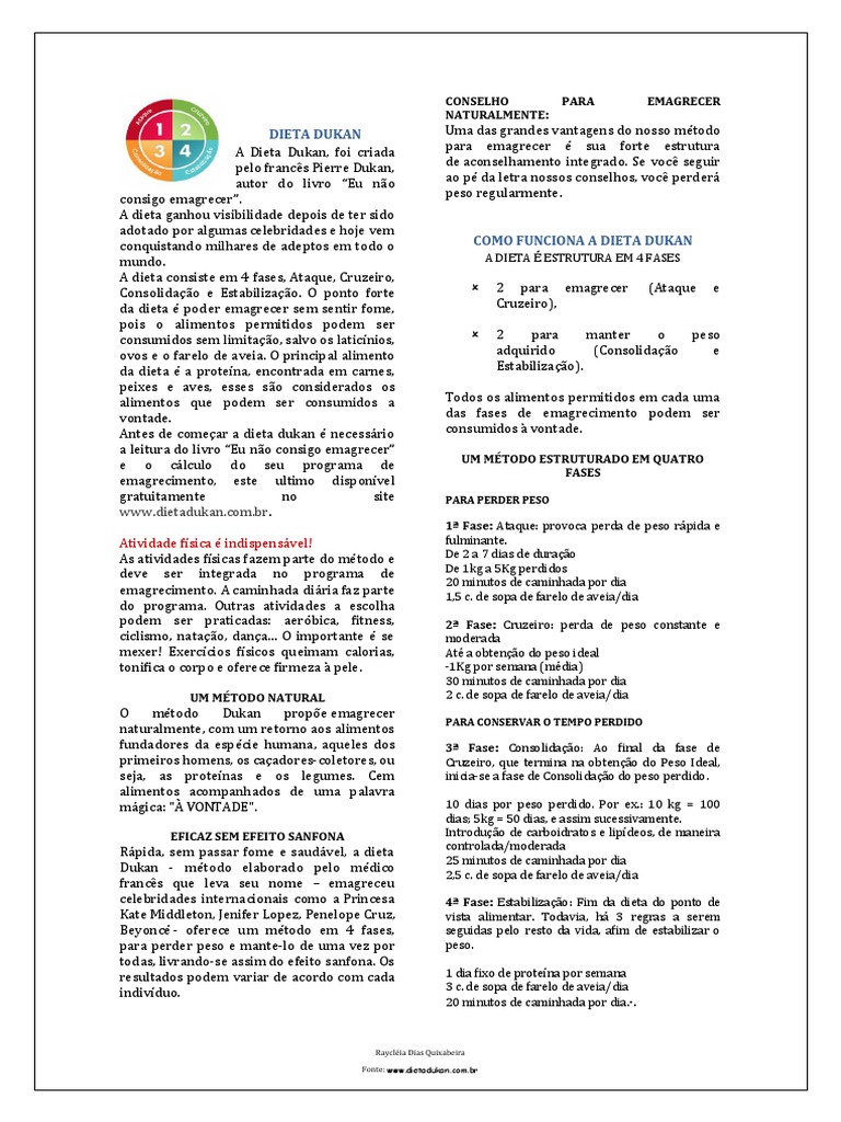 Entenda A Dieta Dukan Pdf Pdf Lacticínios Ovo Alimento