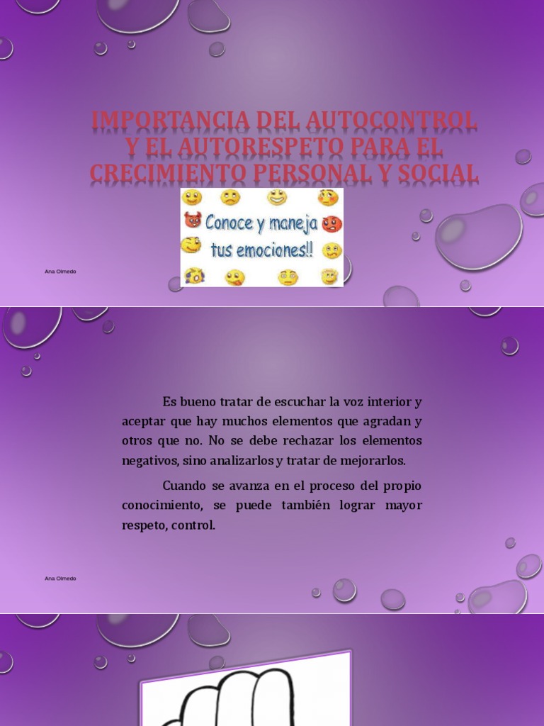 Importancia Del Autocontrol y El Autorespeto | PDF