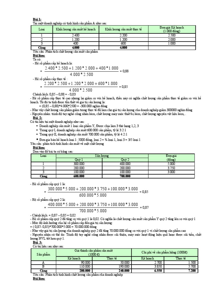 Bai Tap Phan Tich | PDF