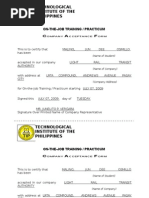 Ojt - DTR Sample Form | PDF