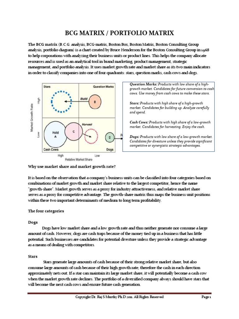 BCG Matrix PDF | PDF | Market (Economics) | Business Economics