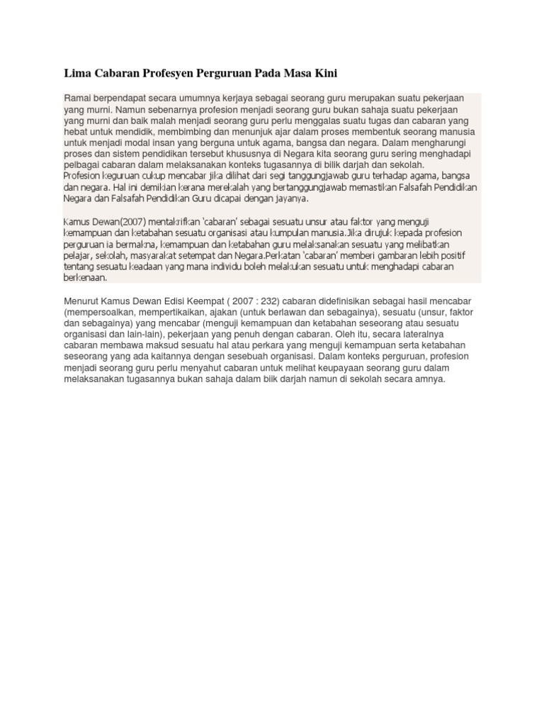 Cabaran Guru | PDF